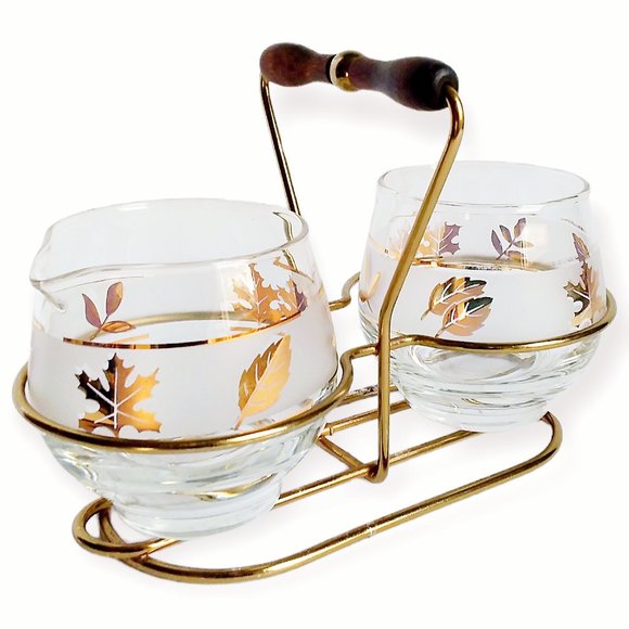 Libbey | Dining | Vintage Libbey Frosted Glass Sugar Creamer Caddy Set ...